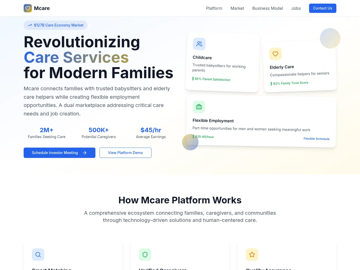 Mcare Helper Platform: Babysitter & Elderly Care Web App