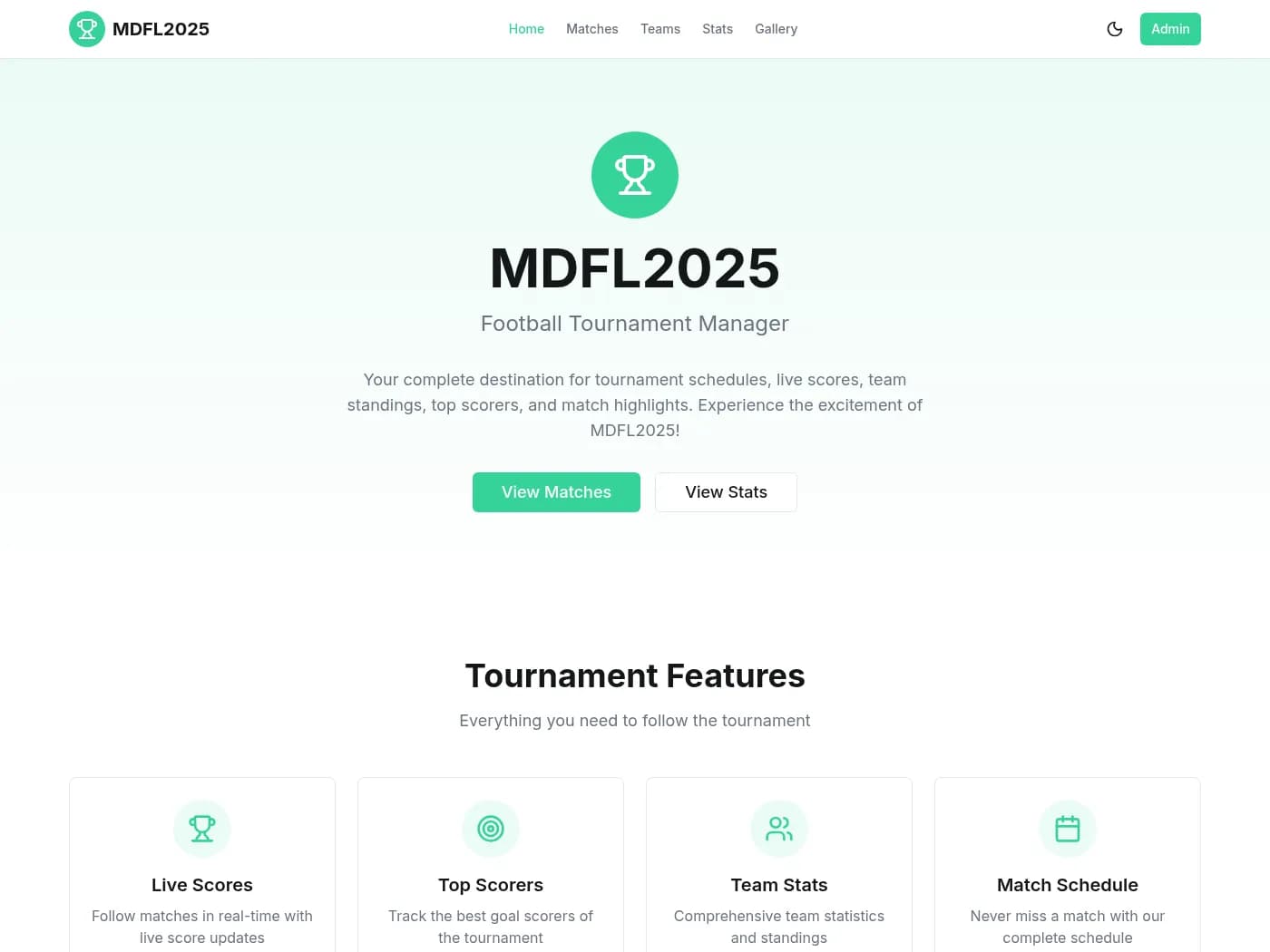 MDFL2025 Football Tournament Manager