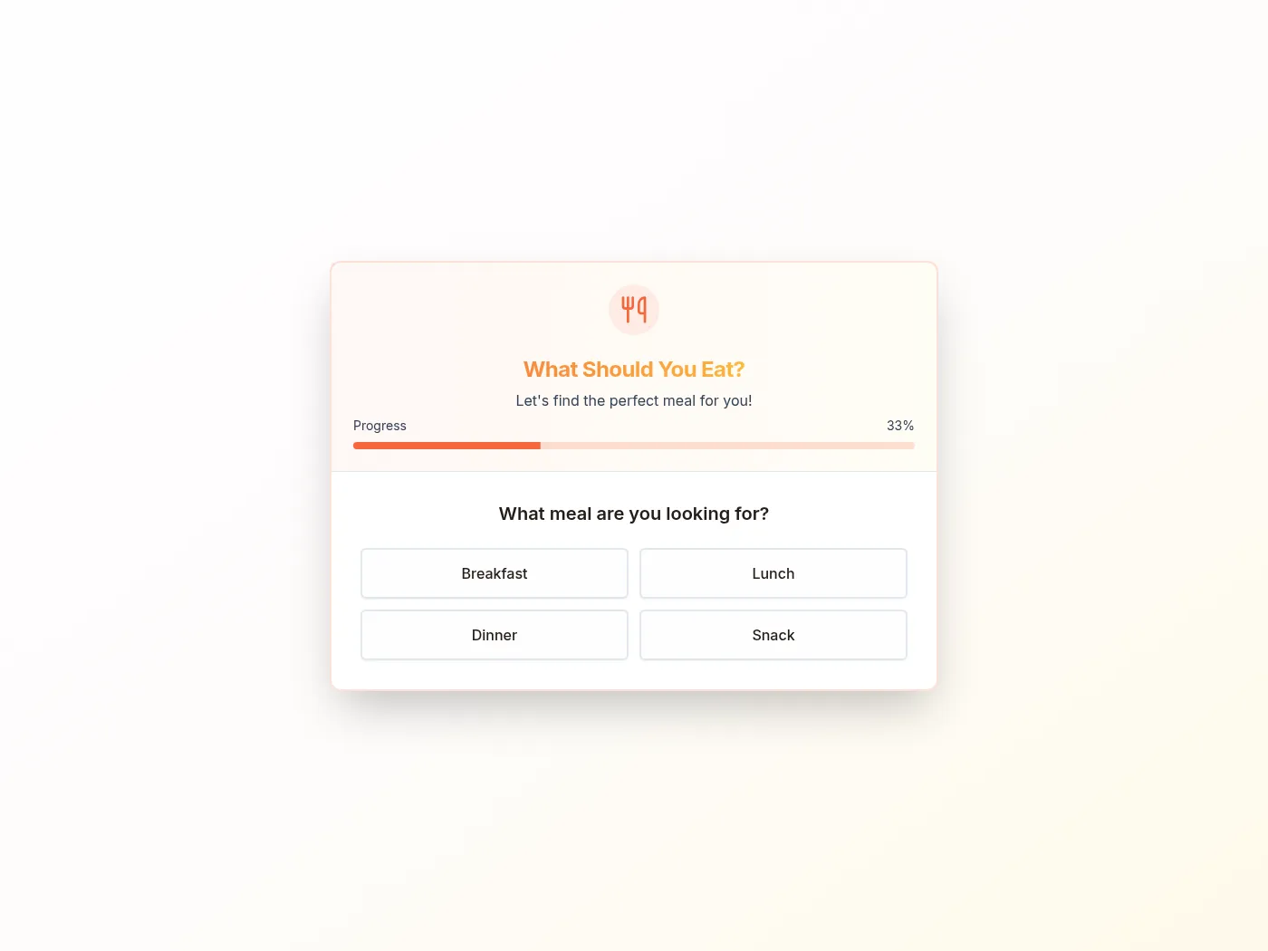 Smart Meal Decision Flow App