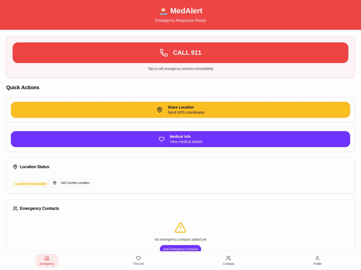 MedAlert: Medical Emergency Response App