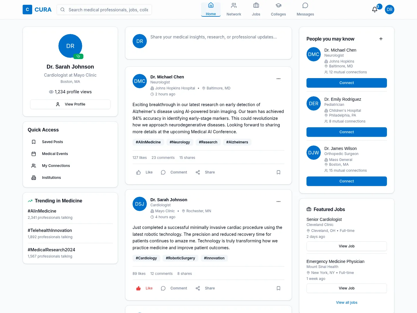 MedConnect: Professional Network for Doctors and Medical Students