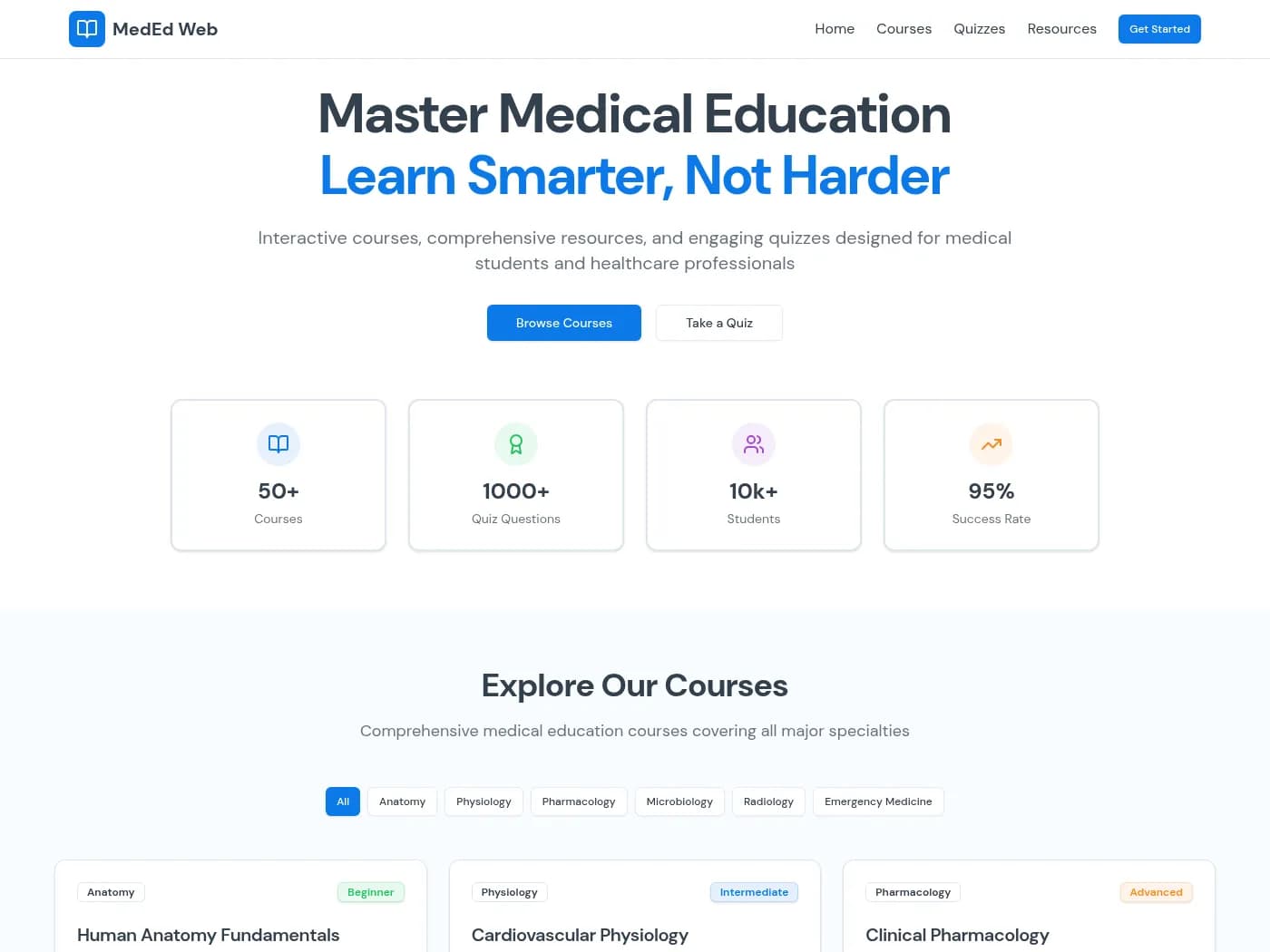 MedEd Web: Interactive Medical Education Platform