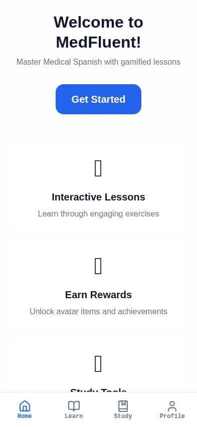 MedFluent: Gamified Medical Spanish Learning App for Medical Students