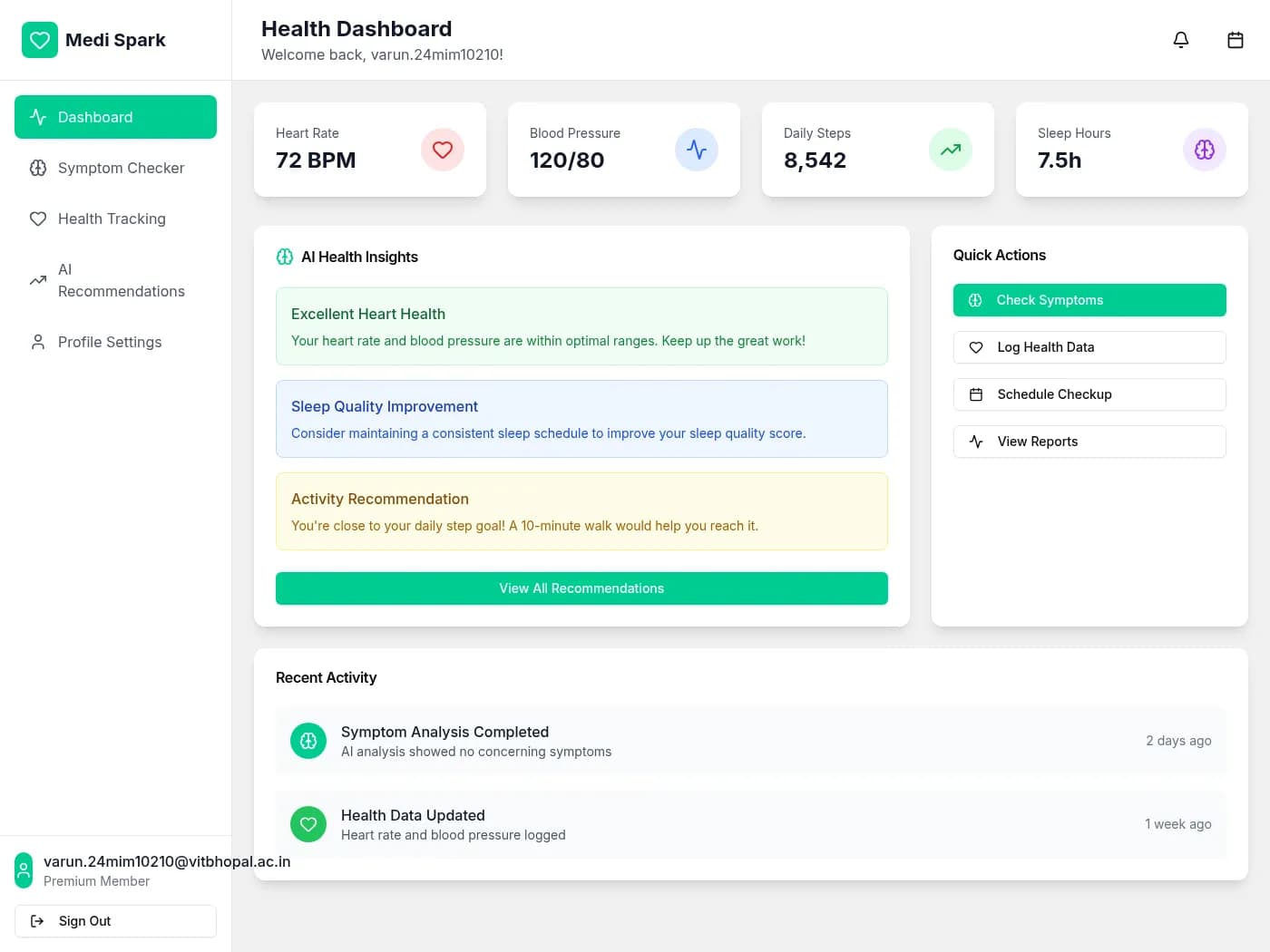 Medi Spark: AI Health Web App