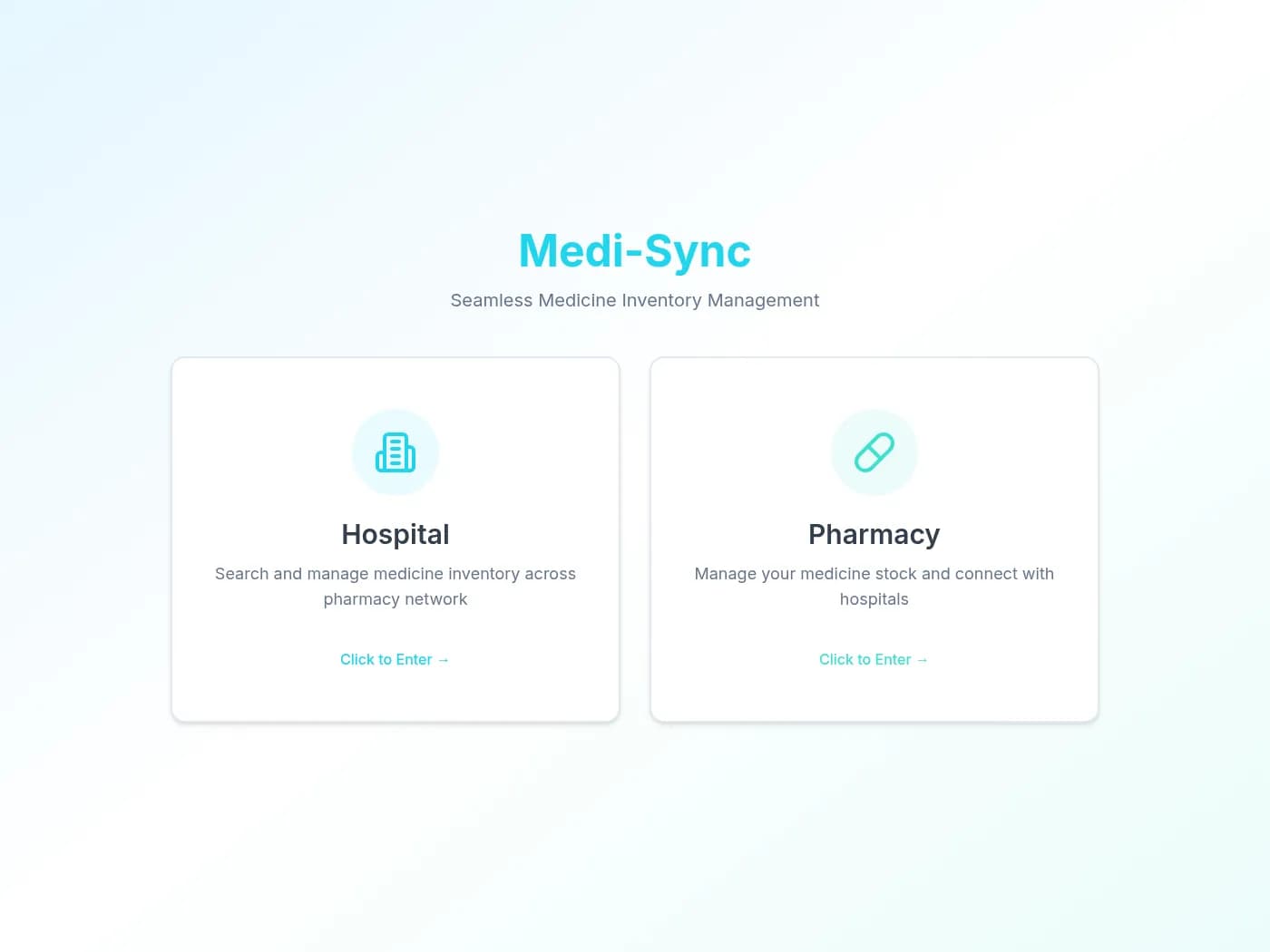 Medi-Sync: Seamless Shared Medicine Inventory for Hospitals & Pharmacies