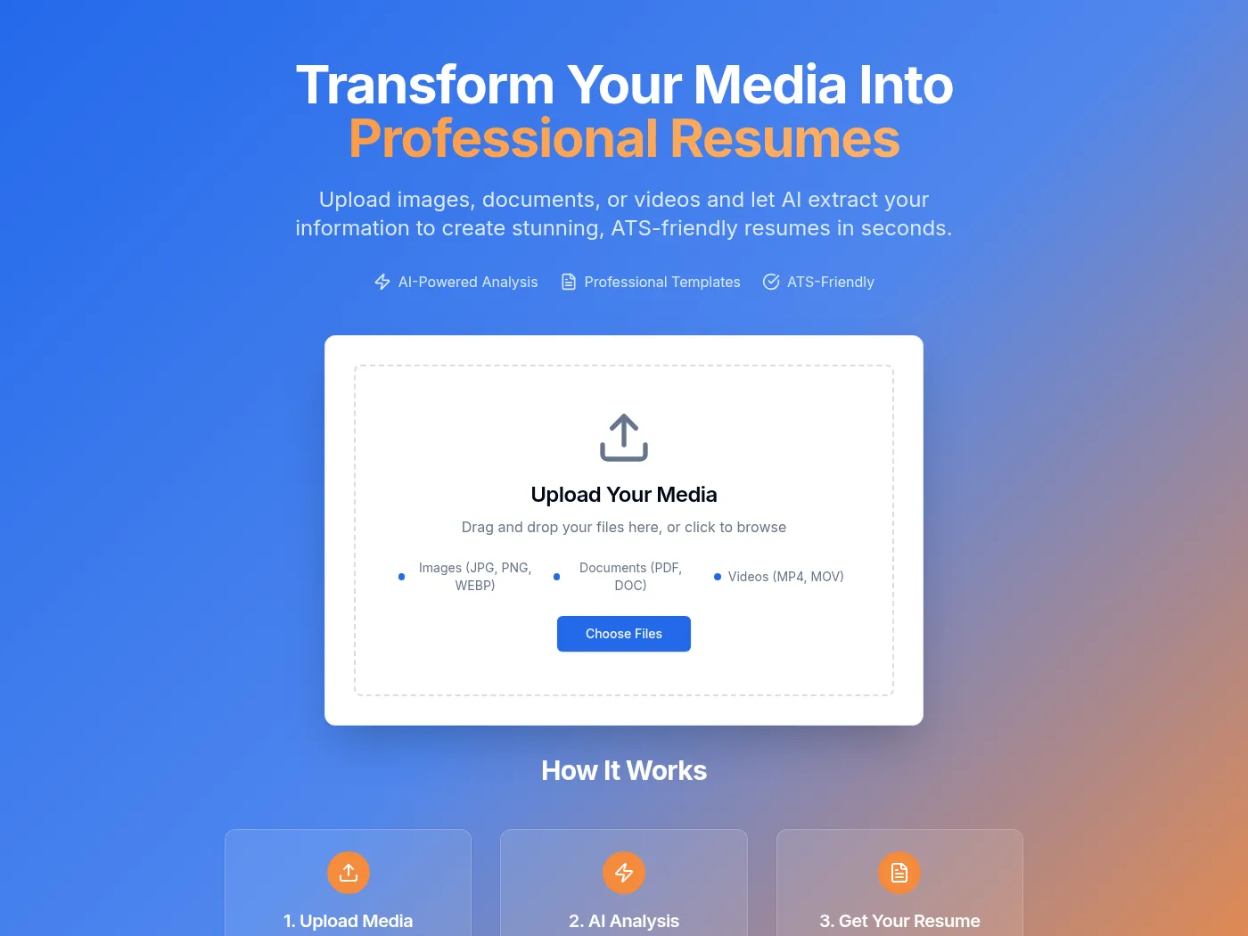 Media-Based Professional Resume Builder