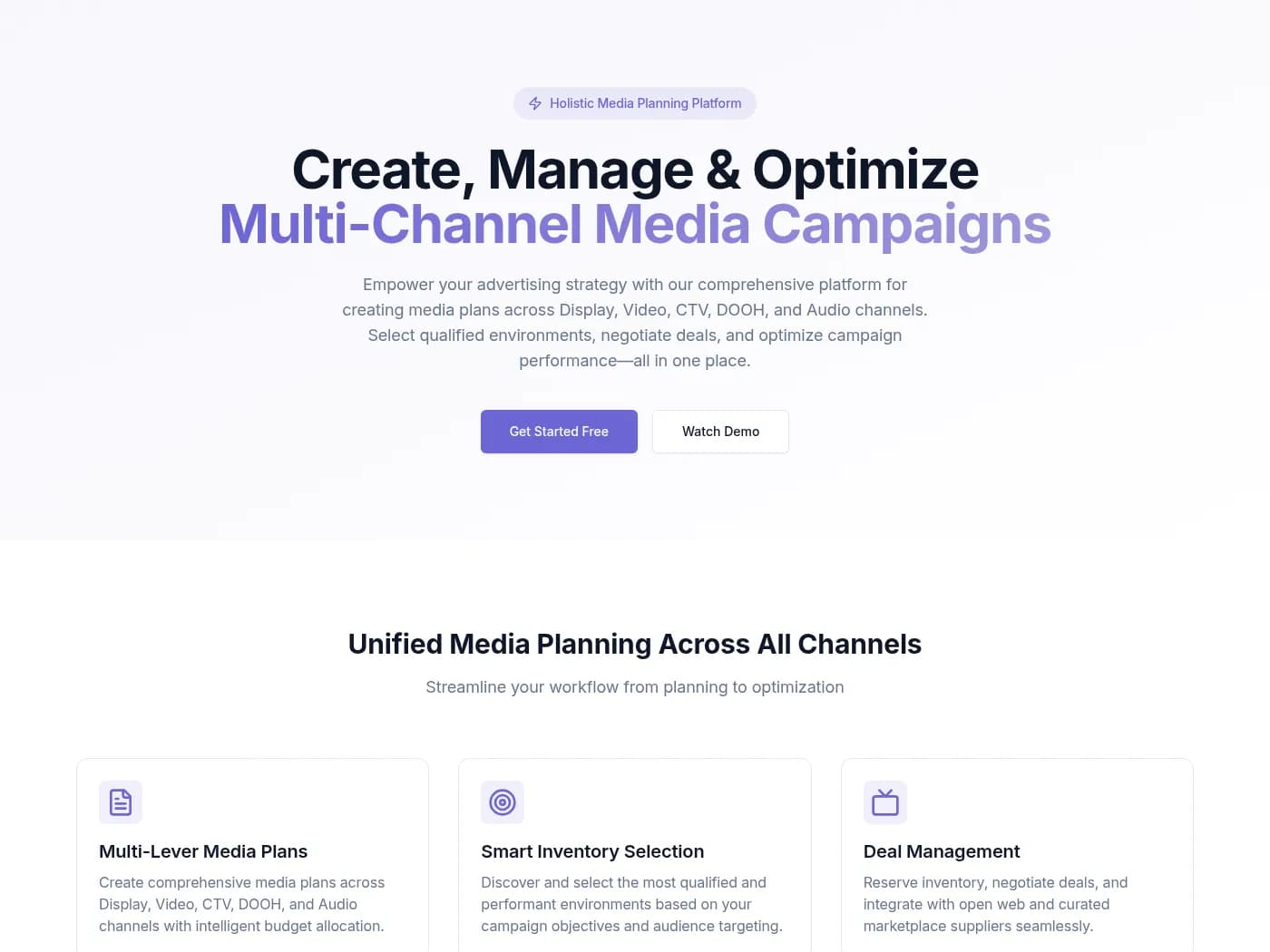 Media Plan Creator & Campaign Management Platform