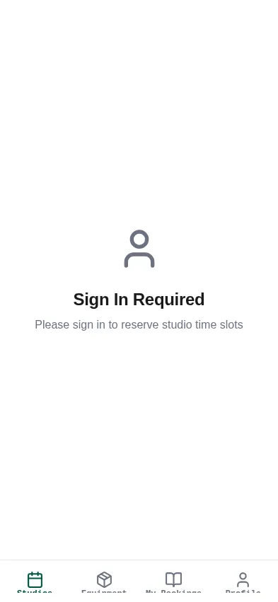 Media Studio Reservation & Equipment Borrowing Mobile App