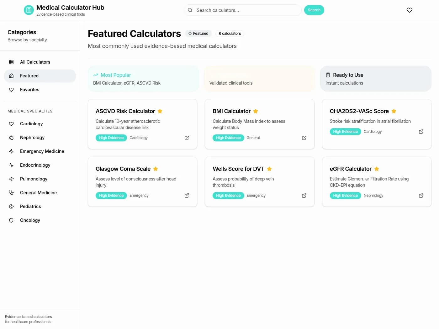 Medical Calculator Hub