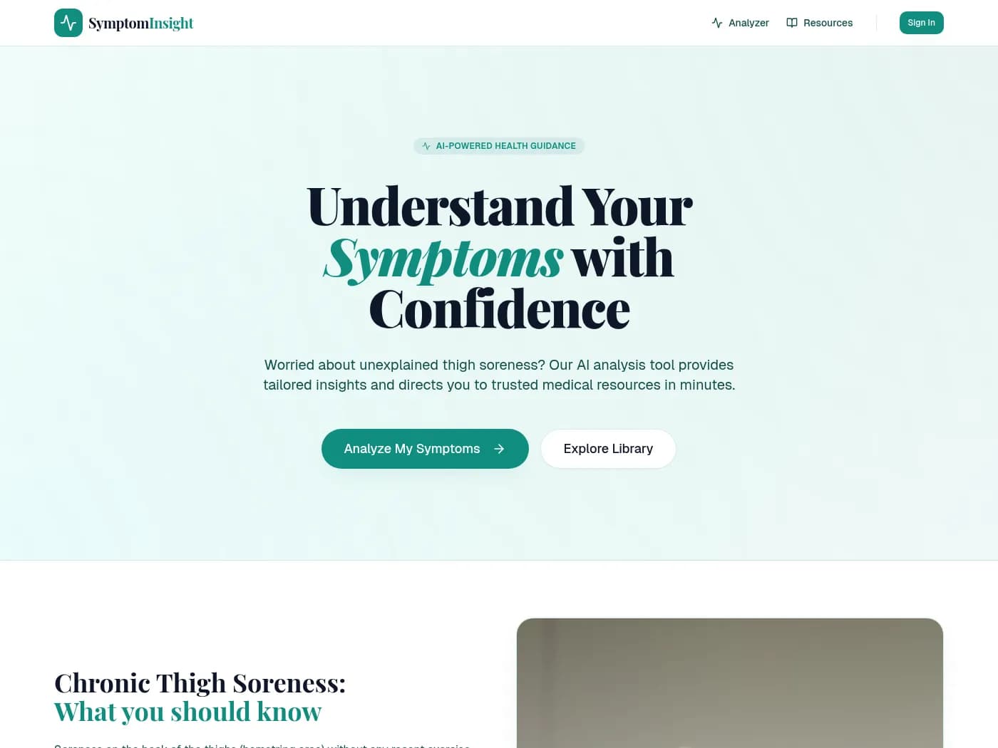 Medical Symptom Analyzer: Chronic Thigh Soreness Insights