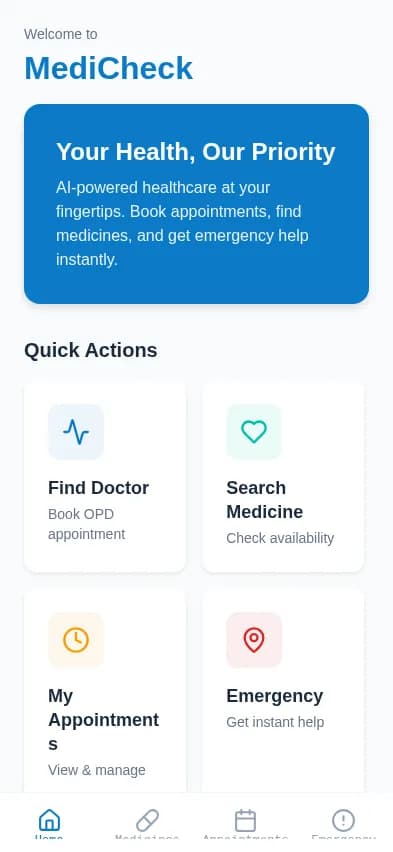 MediCheck: Smart AI-Driven Patient Care App for India