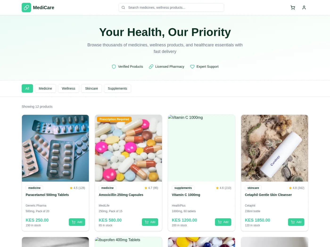 Medicine Marketplace & Pharmacy Web App
