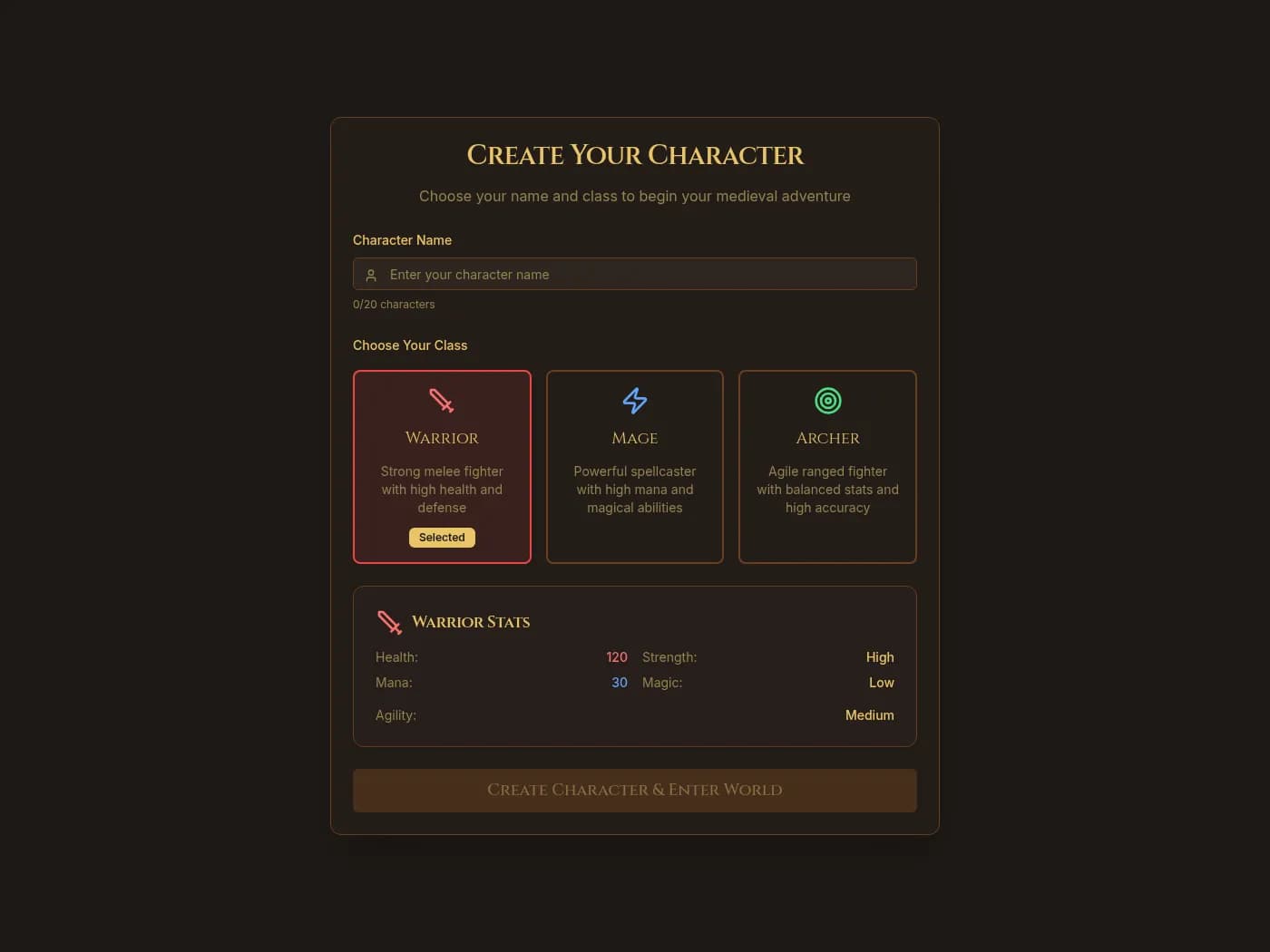 Medieval MMO Open World Game