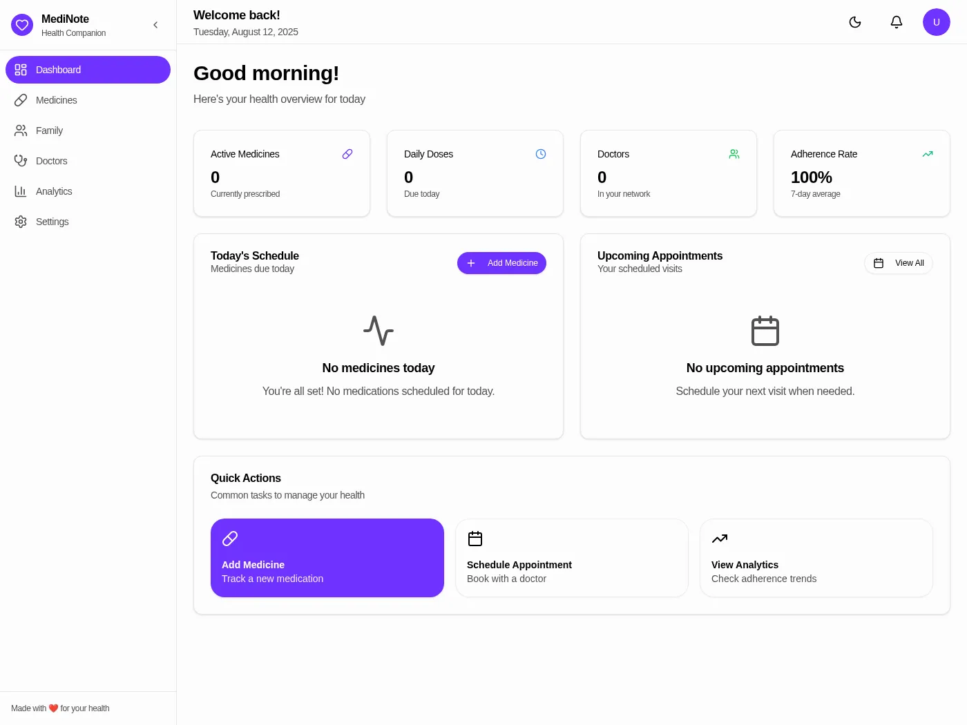 MediNote - Smart Medicine & Family Health Companion