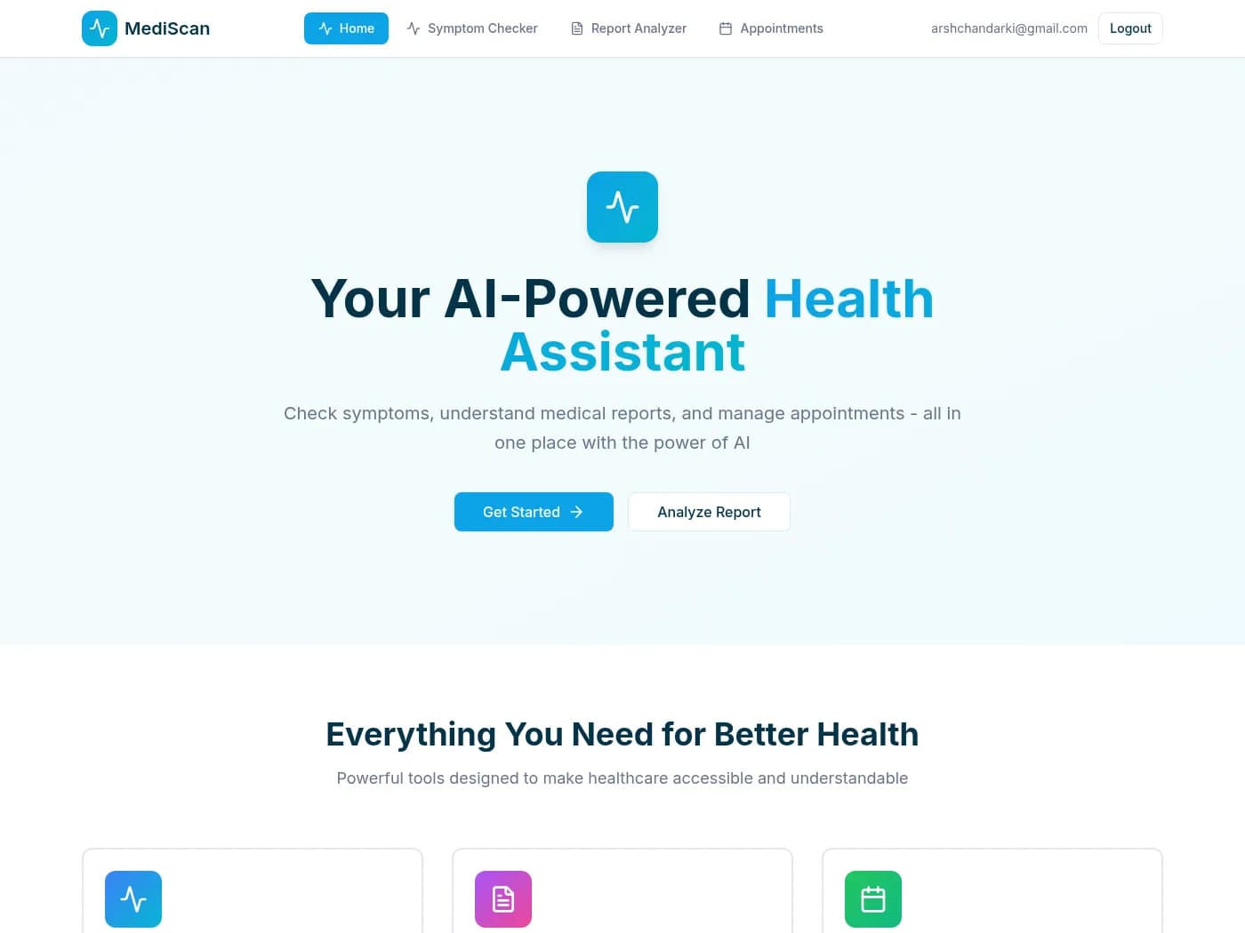 MediScan – AI-Powered Symptom Checker & Medical Insights App