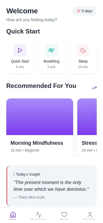 Meditation & Mindfulness Mobile App