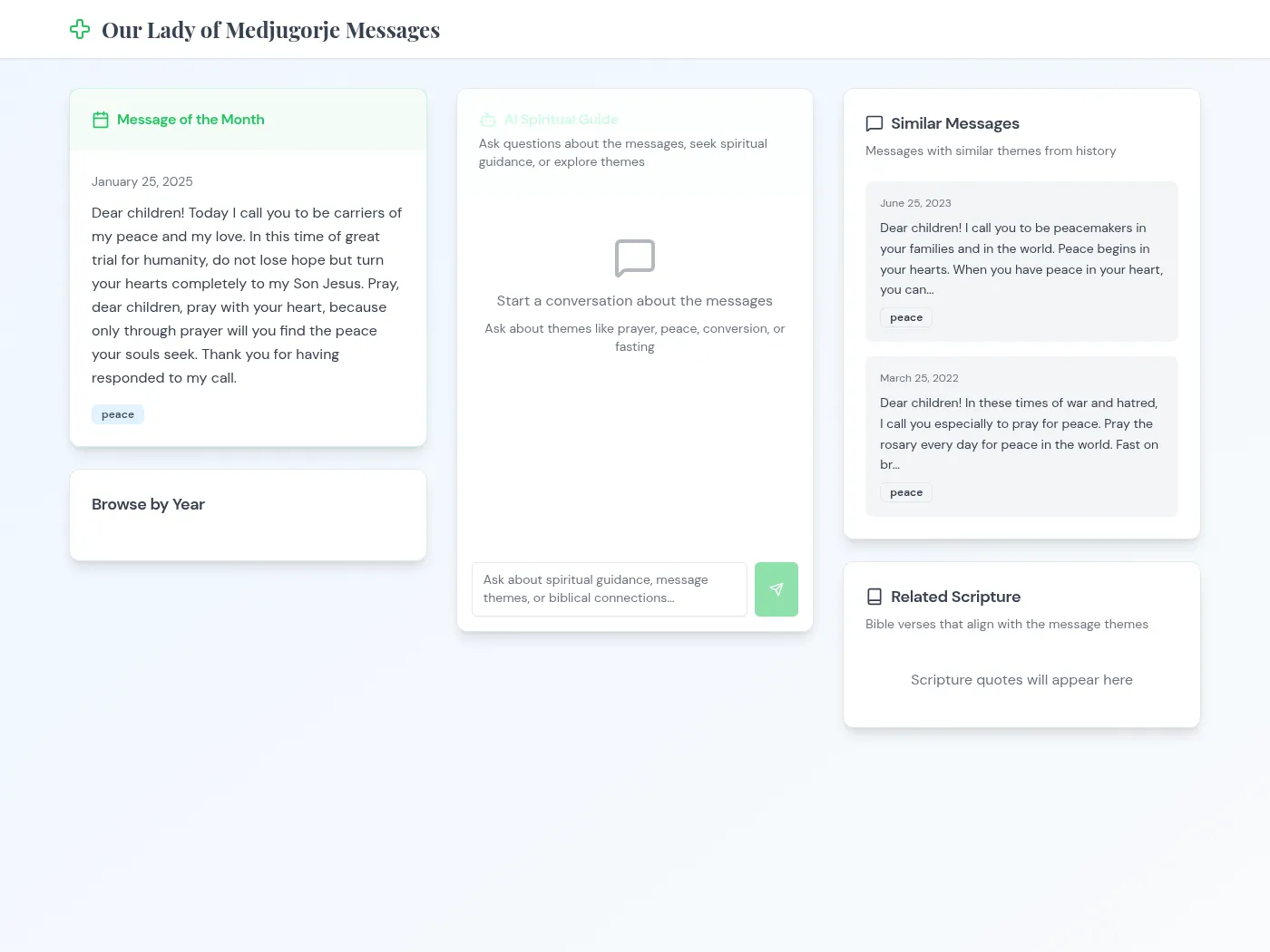 Our Lady of Medjugorje AI-Powered Message Portal