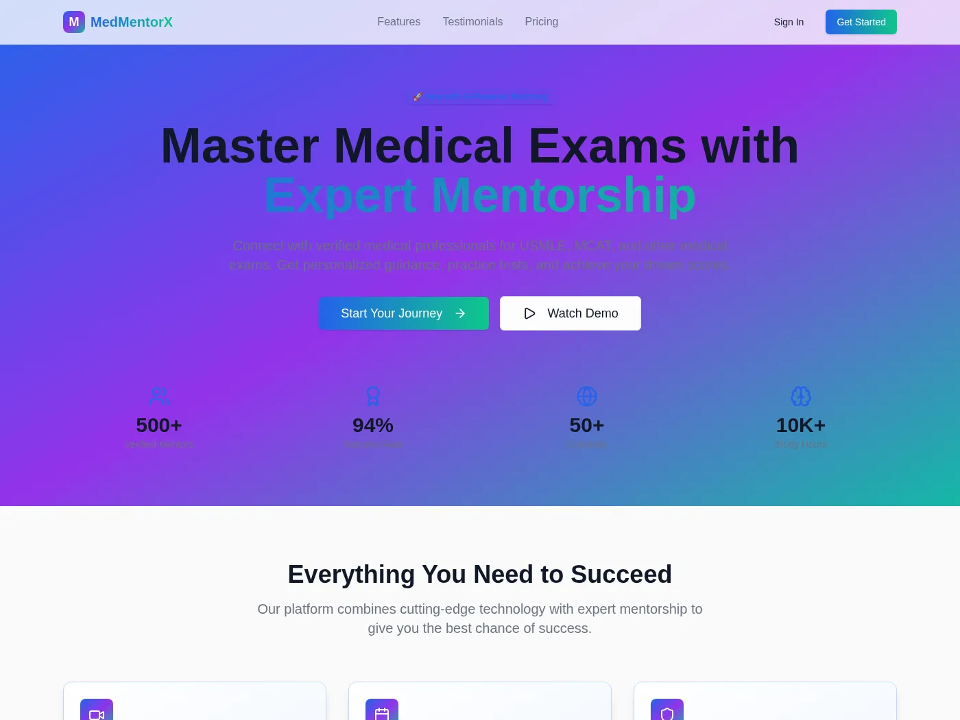 MedMentorX: Advanced Mentorship Platform for Medical Exams