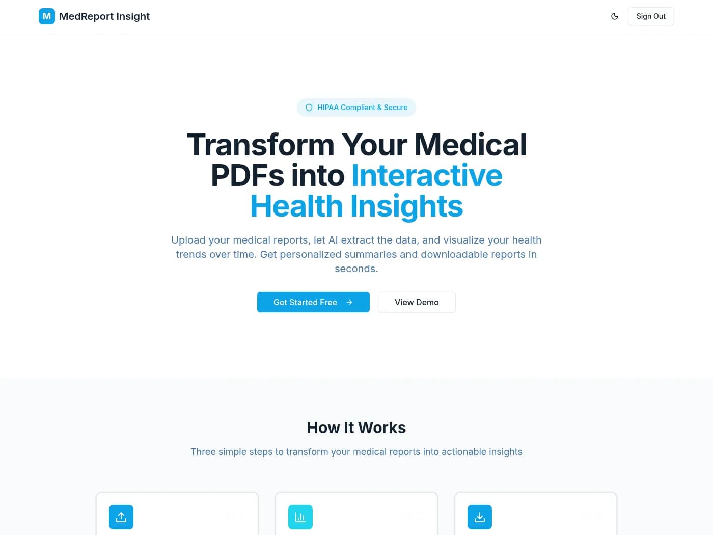 MedReport Insight – AI-Driven Medical Report Uploader & Health Dashboard