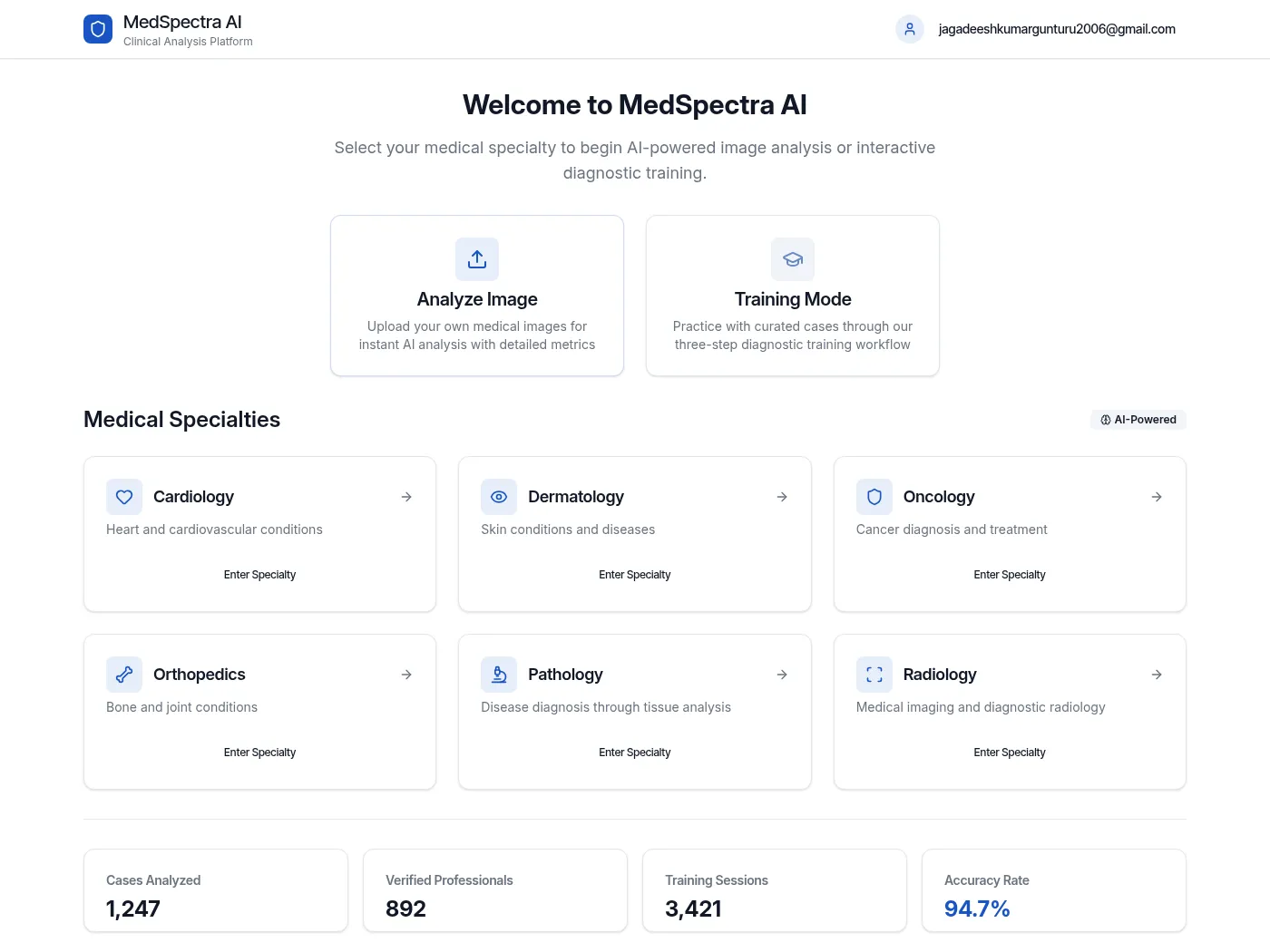 MedSpectra AI: Secure Clinical Image Analysis & Diagnostic Training Platform