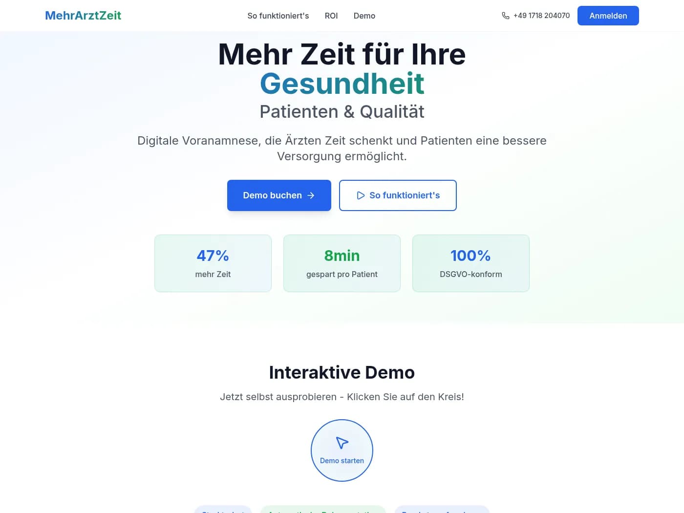 MehrArztZeit – Digitale Voranamnese und Arzt-Dashboard