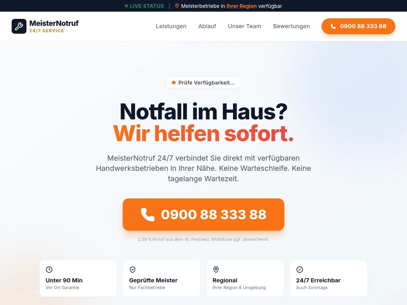 MeisterNotruf 24/7 (Handwerk Notdienst Soforthilfe)