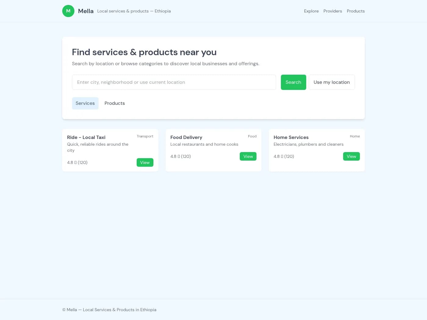 Mella: Local Services & Products Platform for Ethiopia