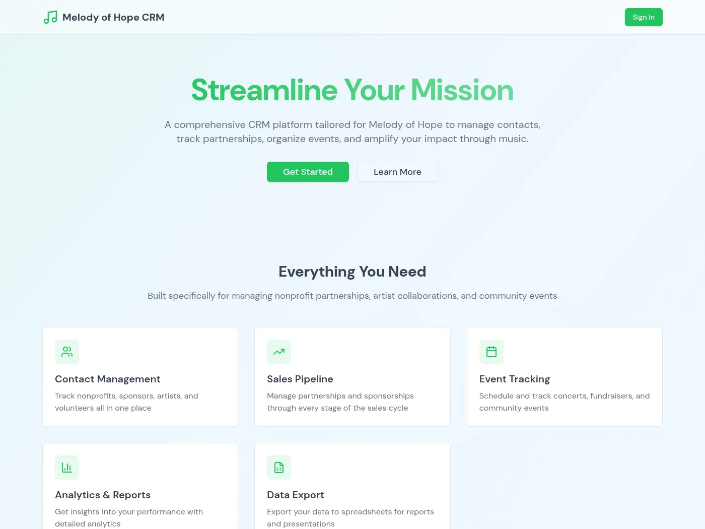 Melody of Hope CRM Suite