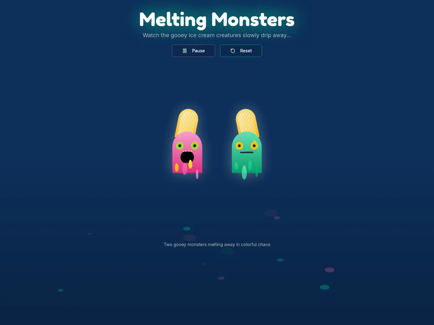 Melting Ice Cream Monsters Animation