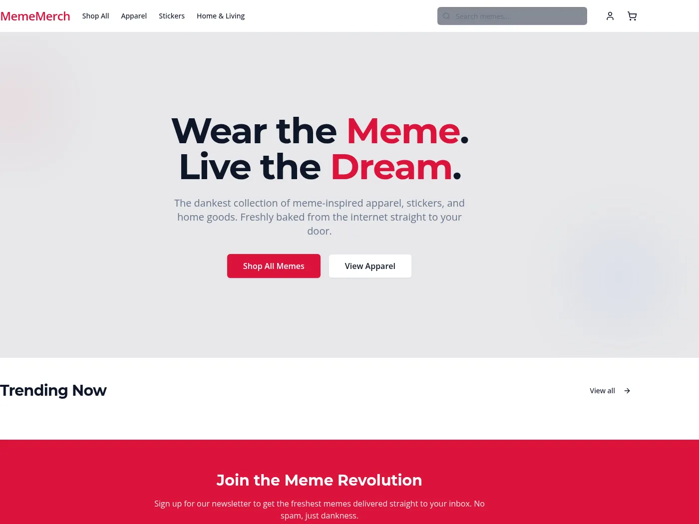 Meme Merch Storefront