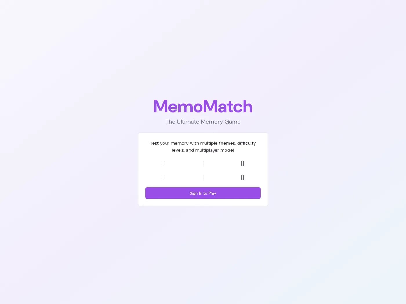 MemoMatch Game