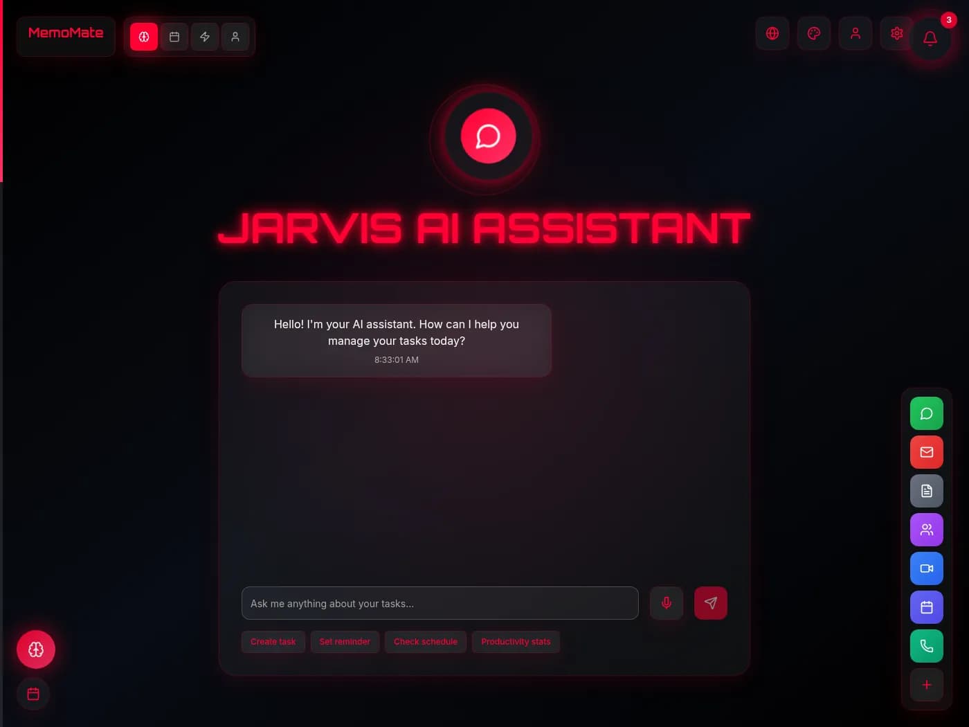 MemoMate - 3D Futuristic AI Task Manager