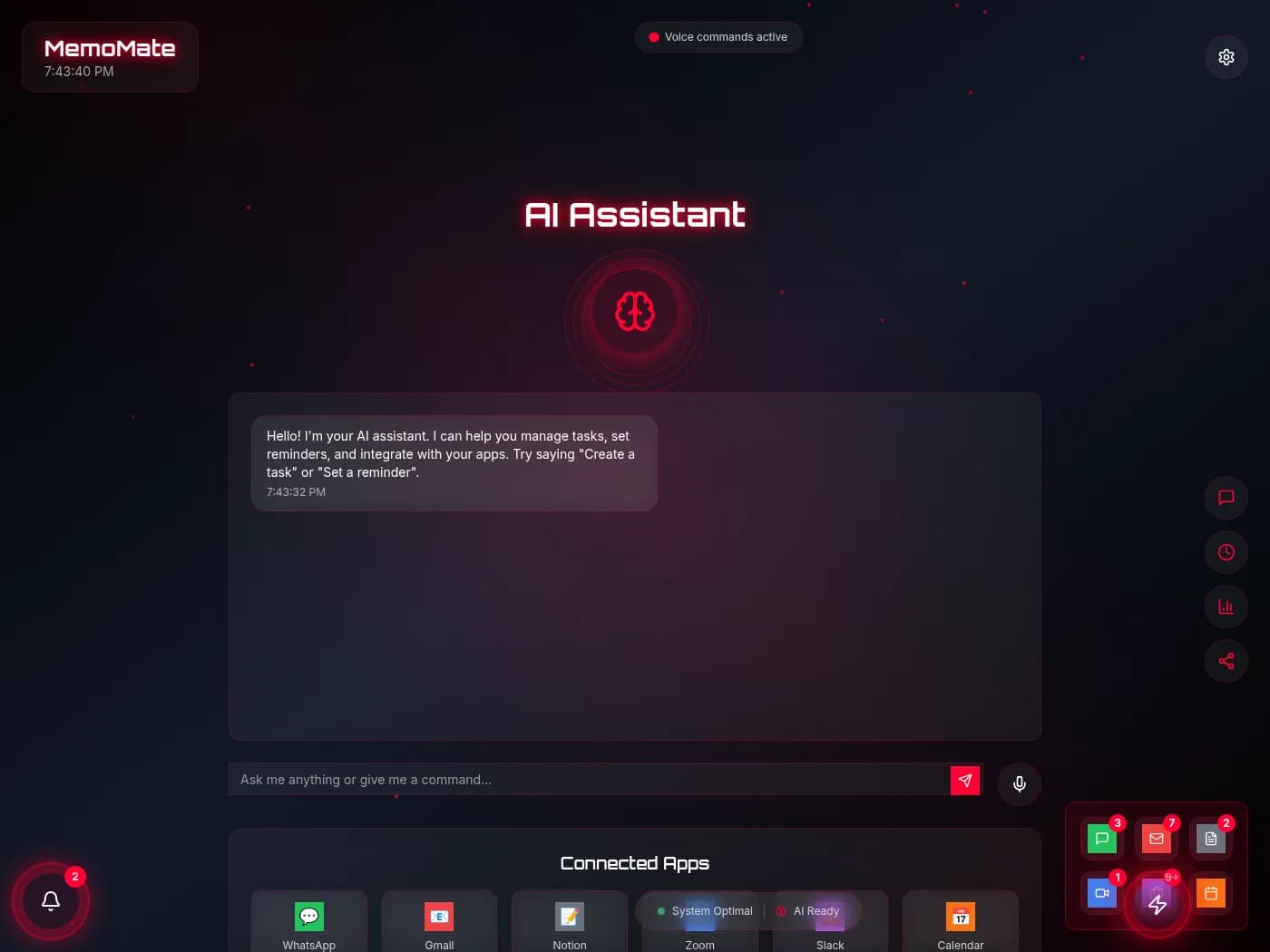 MemoMate - 3D Futuristic AI Task Manager