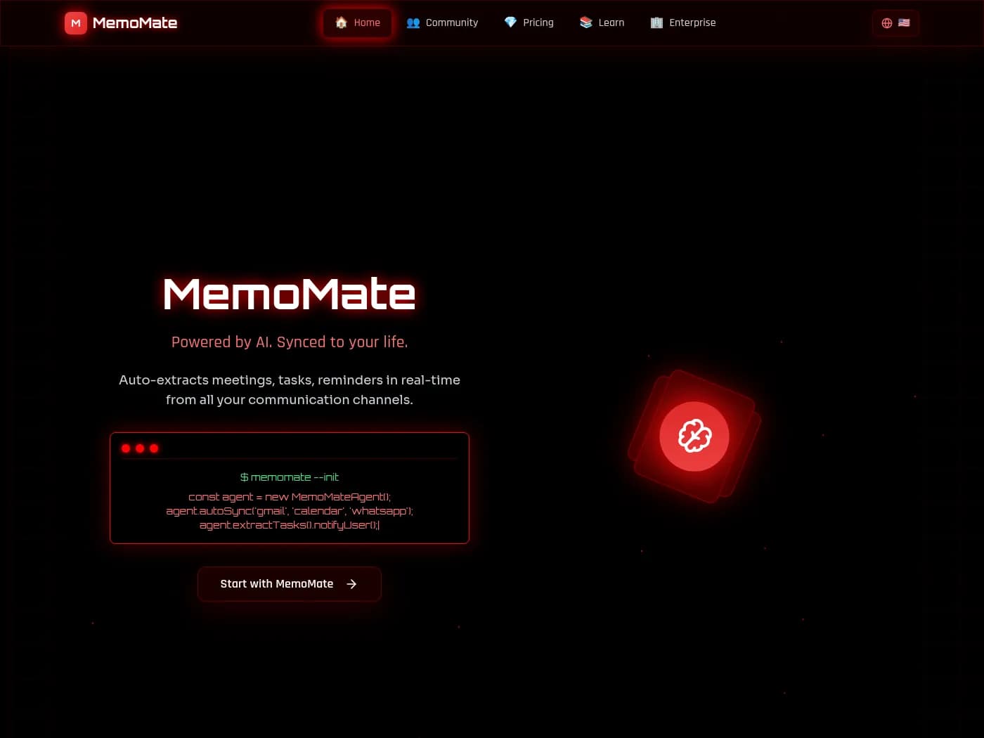MemoMate 3D Futuristic AI Task Sync Platform