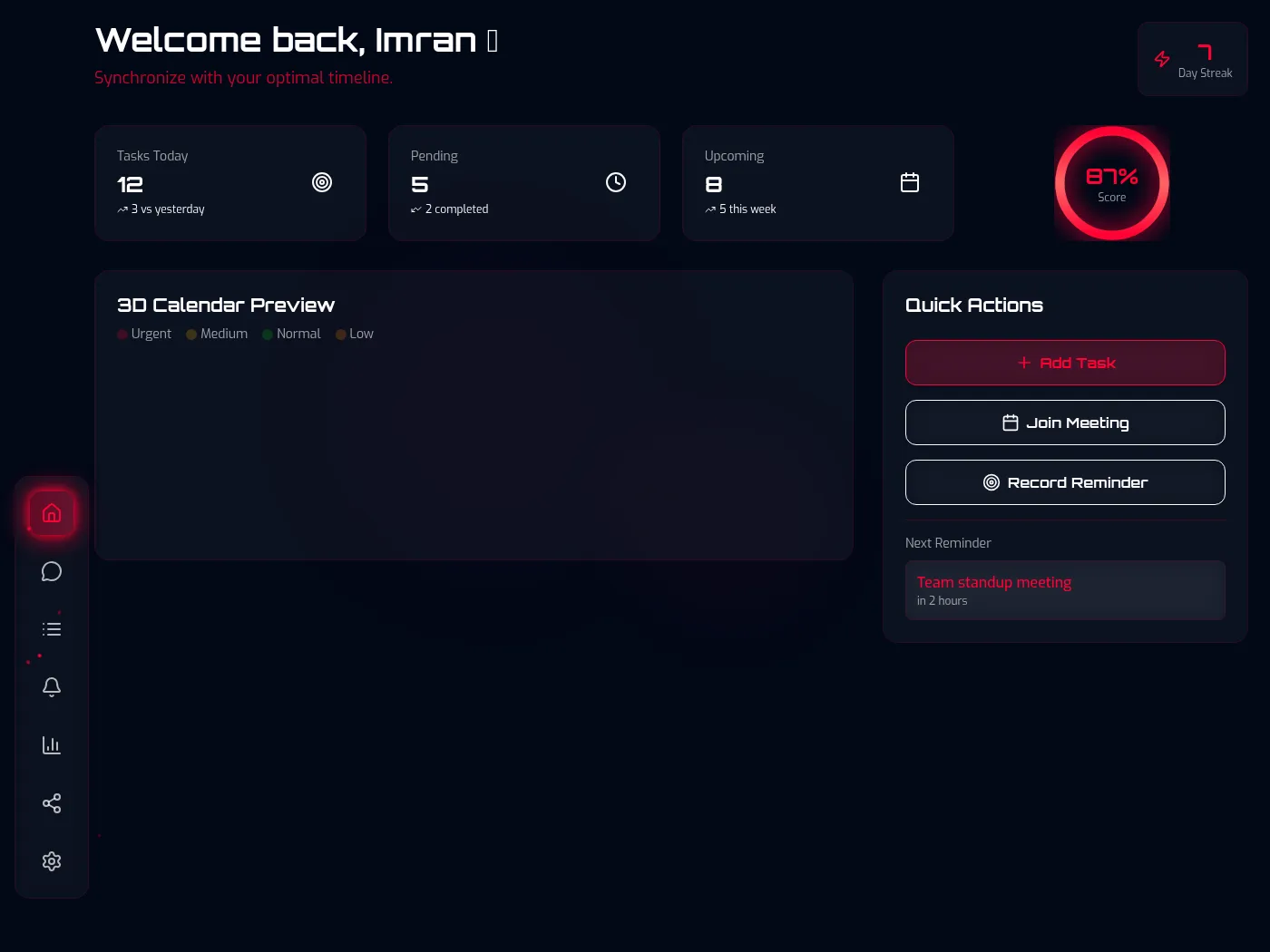 MemoMate: 3D Futuristic AI Productivity Portal