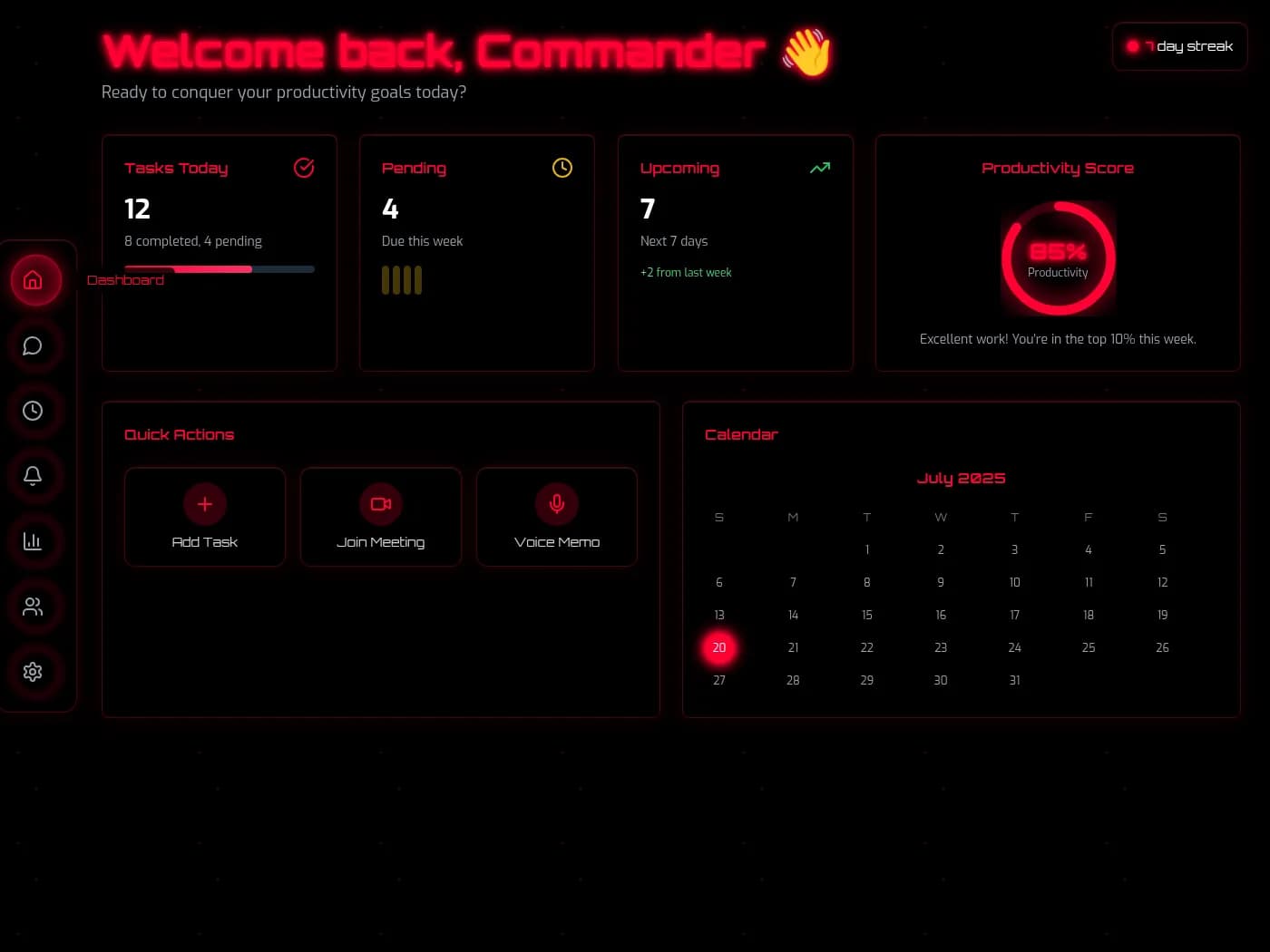 MemoMate 3D Futuristic Portal UI
