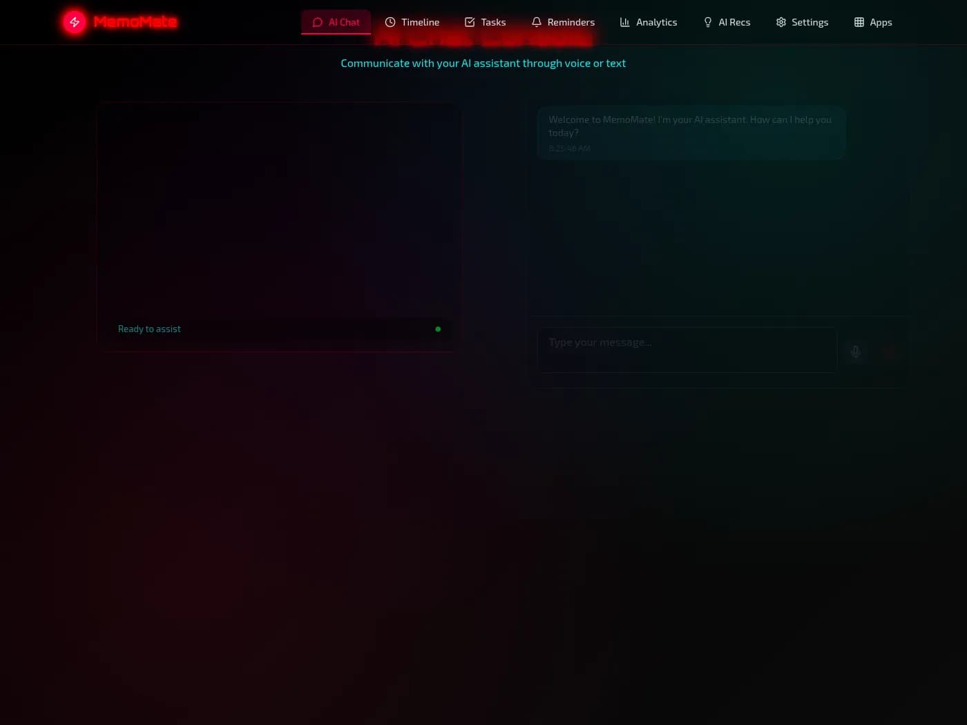 MemoMate: Futuristic AI Productivity Space Station