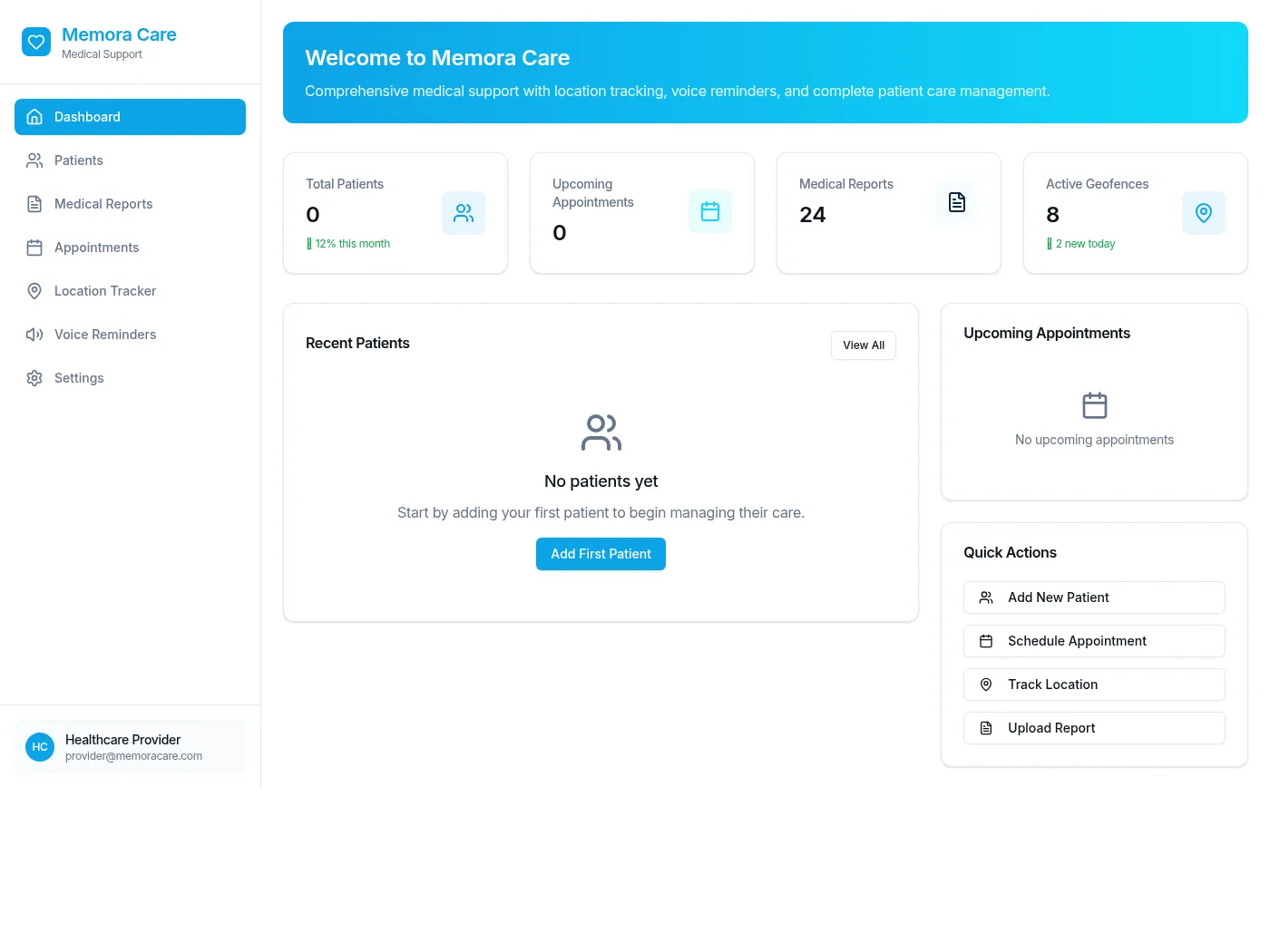 Memora Care - Medical Support Web App