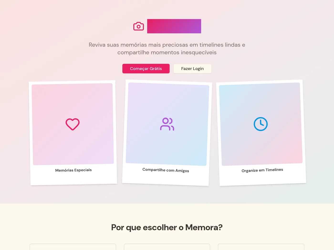 Memora - Rede Social de Memórias e Timelines Pessoais