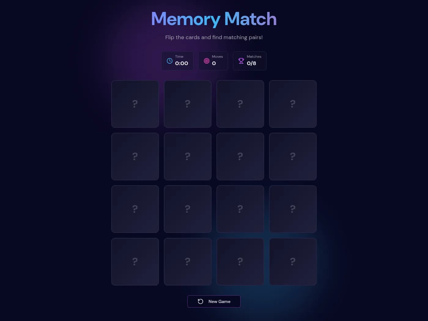 Memory Card Game Challenge