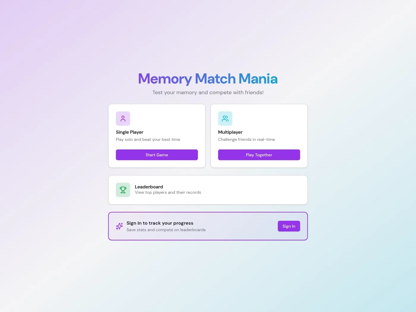 Memory Match Mania