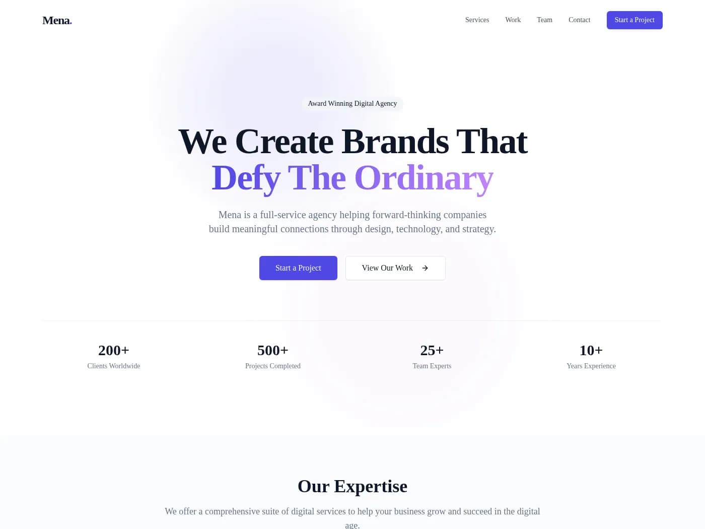Mena Marketing Agency Website