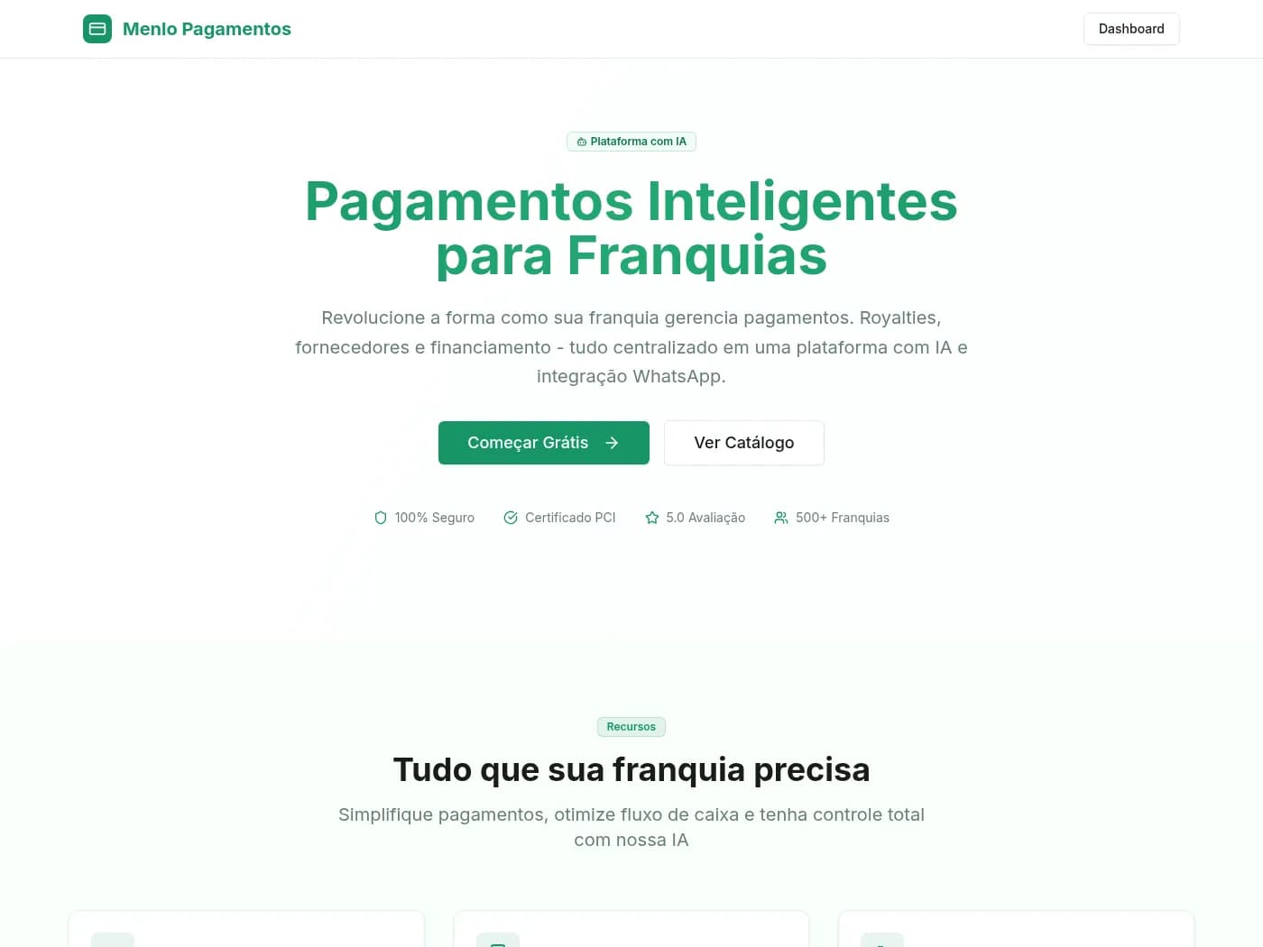 Menlo Pagamentos Franchise Payment Platform