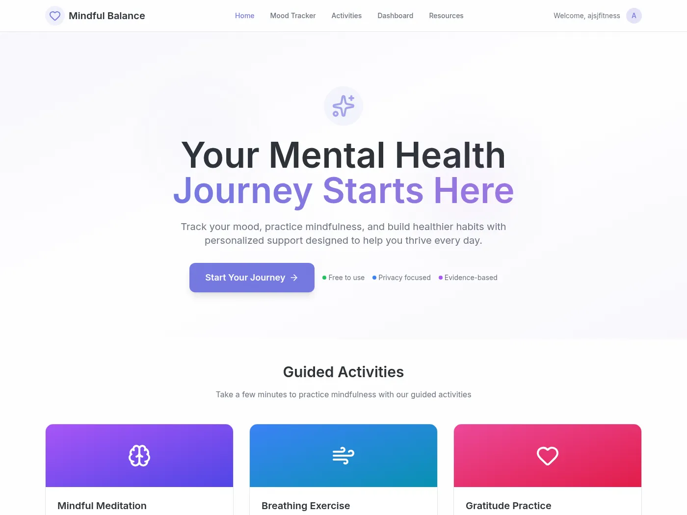 Mindful Balance: A Modern Mental Health & Depression Support App