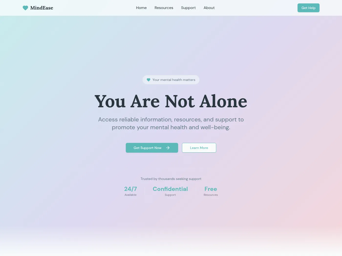 MindEase Website