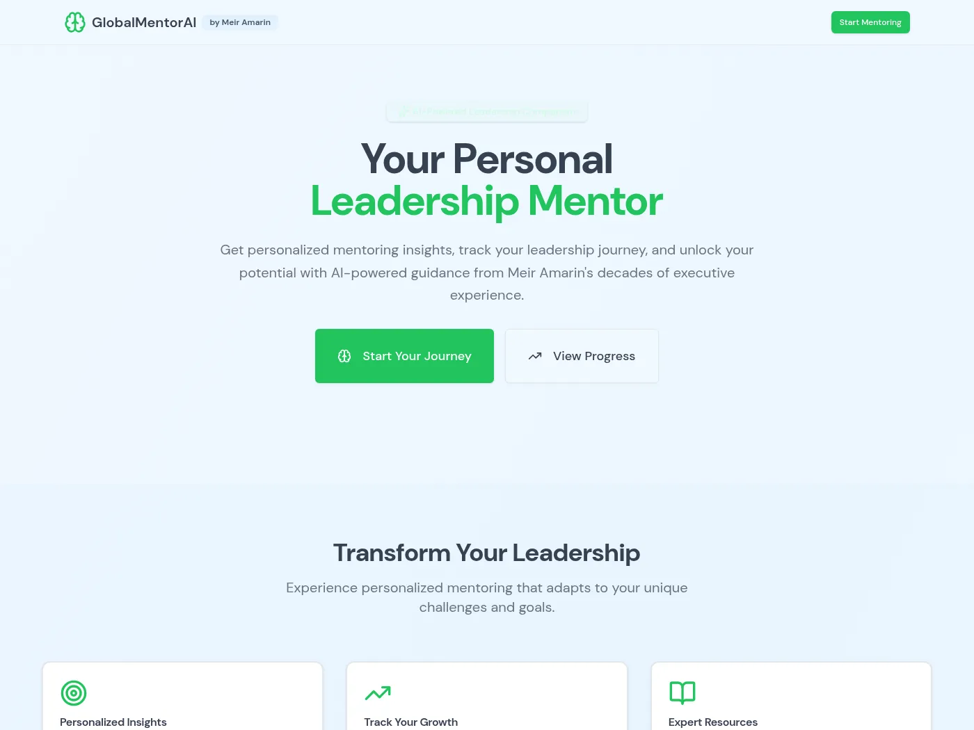 MentorAI: Personalized Leadership & Innovation Companion App by Meir Amarin
