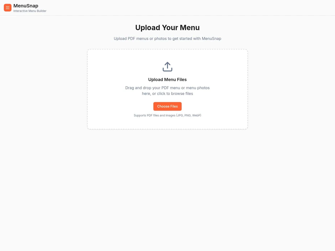 MenuSnap: Interactive Menu Builder from PDFs & Images