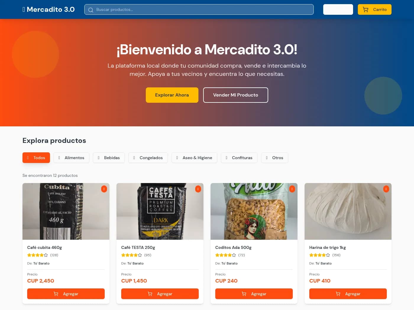 Mercadito 3.0 - Modern Local Marketplace Platform
