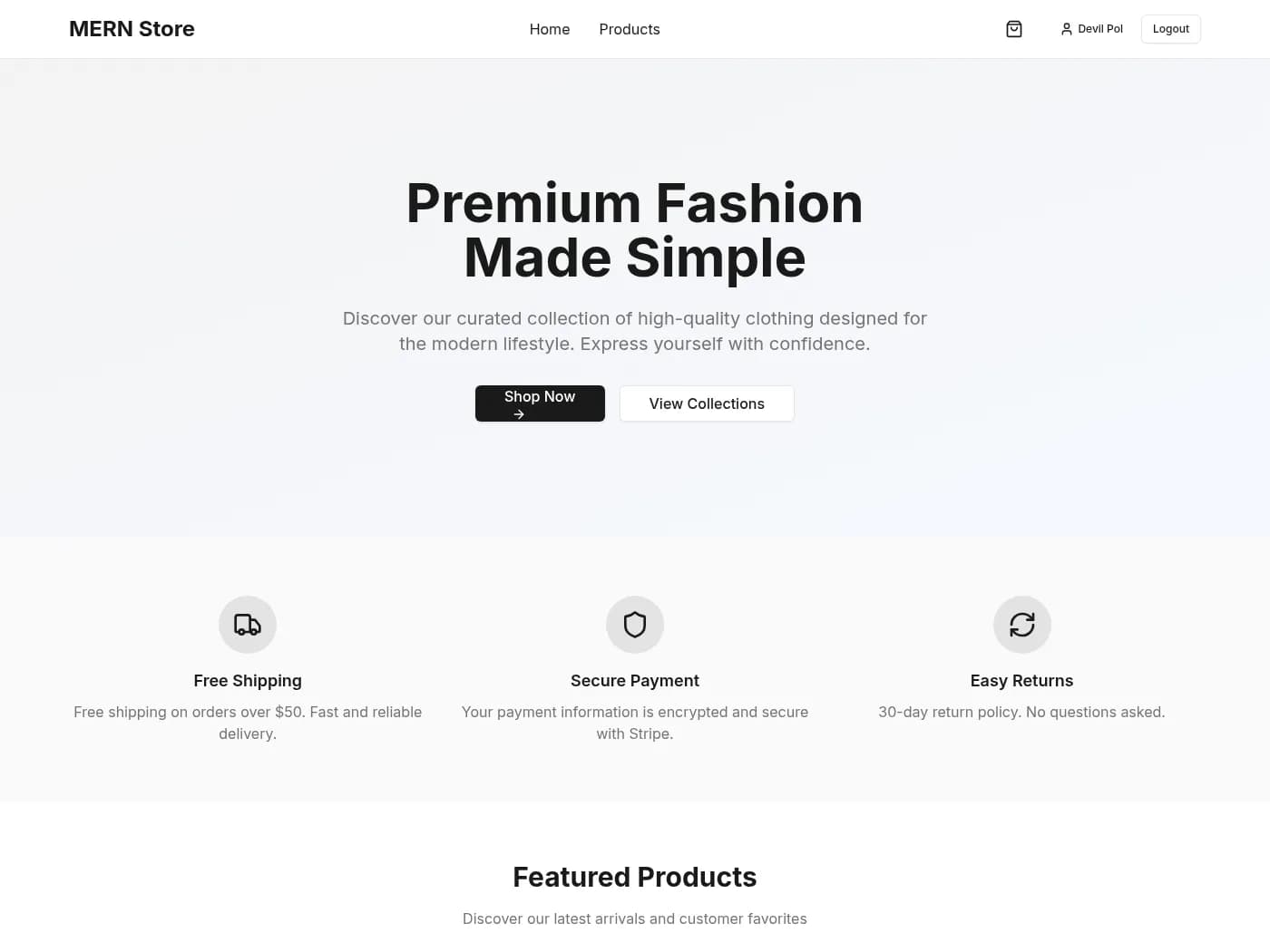 MERN Stack Clothing E-Commerce Platform