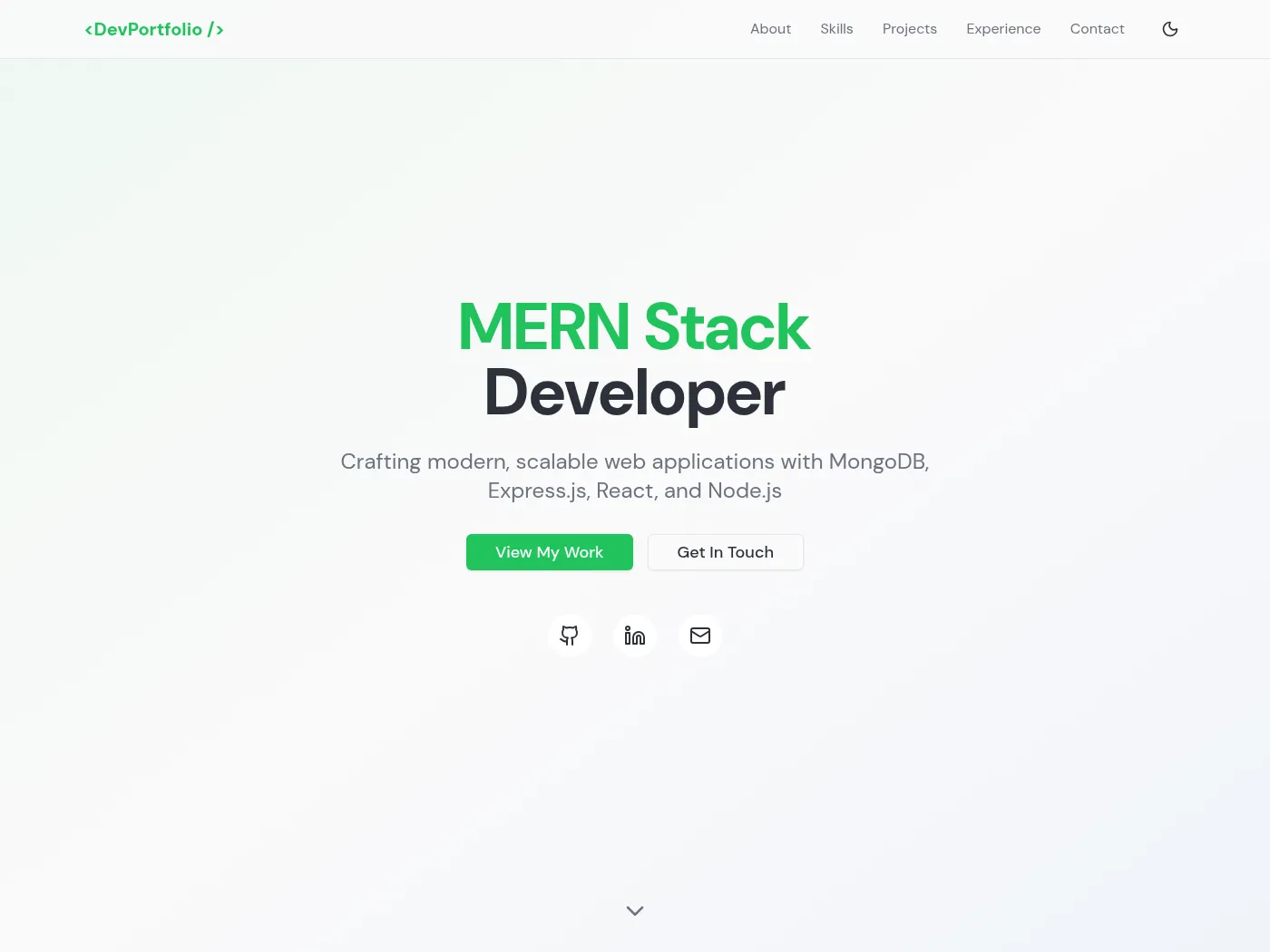 MERN Developer Portfolio Website